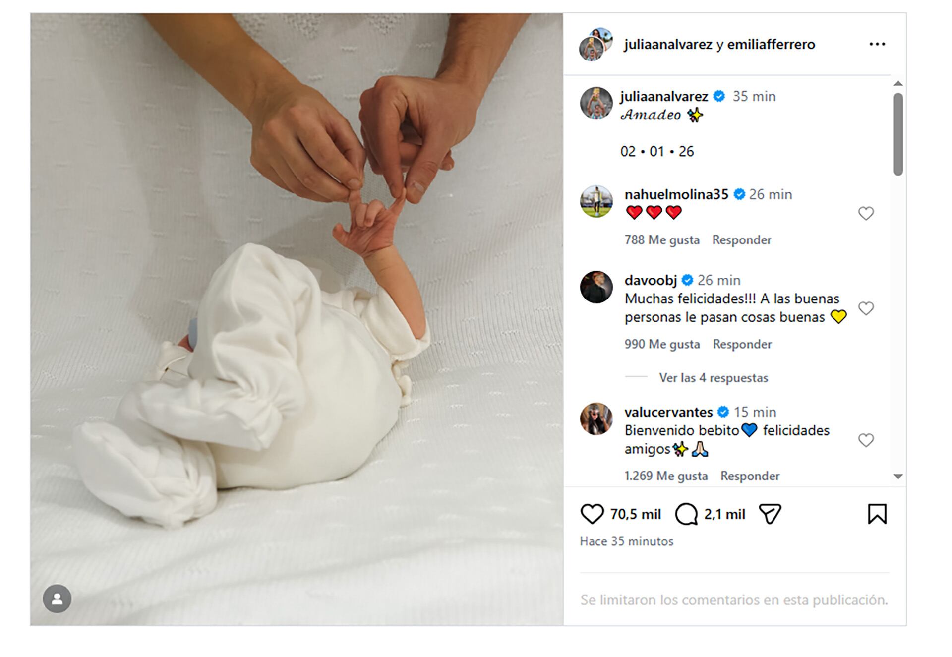 La tierna foto de Julián Álvarez y Emilia Ferrero para confirmar el ...